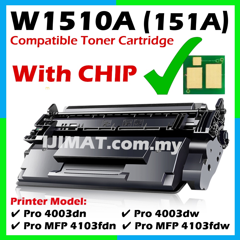 WITH CHIP Compatible to HP 151A W1510A / W1510X 151X 4003dw Laserjet ...
