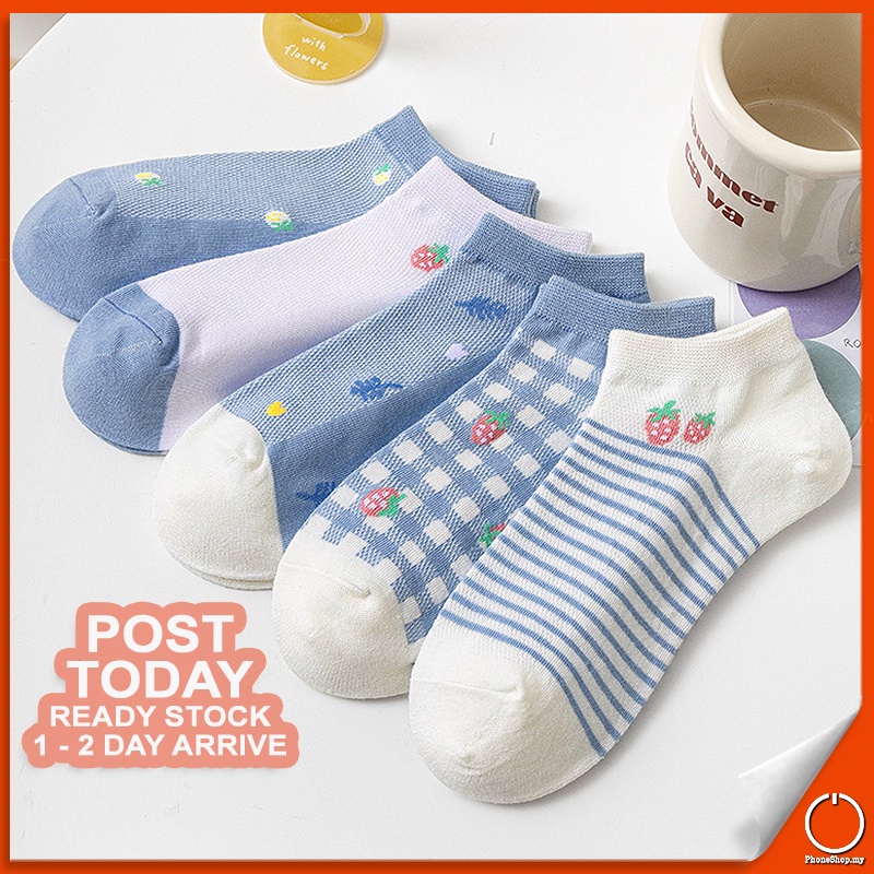 𝐒𝐔𝐏𝐄𝐑 𝐒𝐎𝐅𝐓 5 Pairs/Pack Cute Cartoon Sock Soft Cotton Women Girl ...