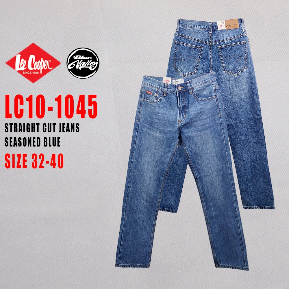 Lee Cooper Men's Straight Cut 100% Cotton Seasoned Blue Jeans LC10-1045 ...