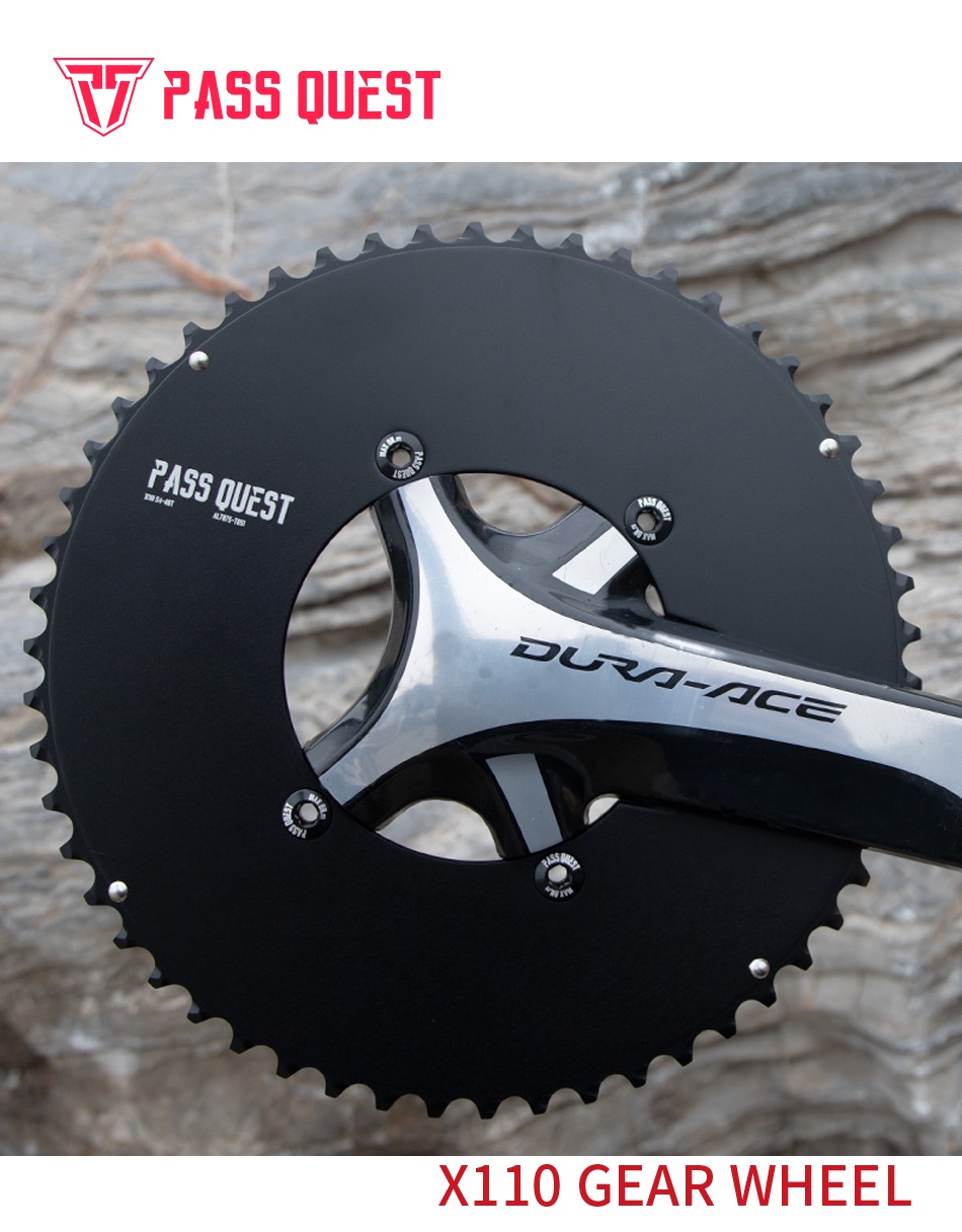 PASS QUEST chainring 110 bcd 2X Shimano DuraAce 9000 Ultegra 6800 105 ...