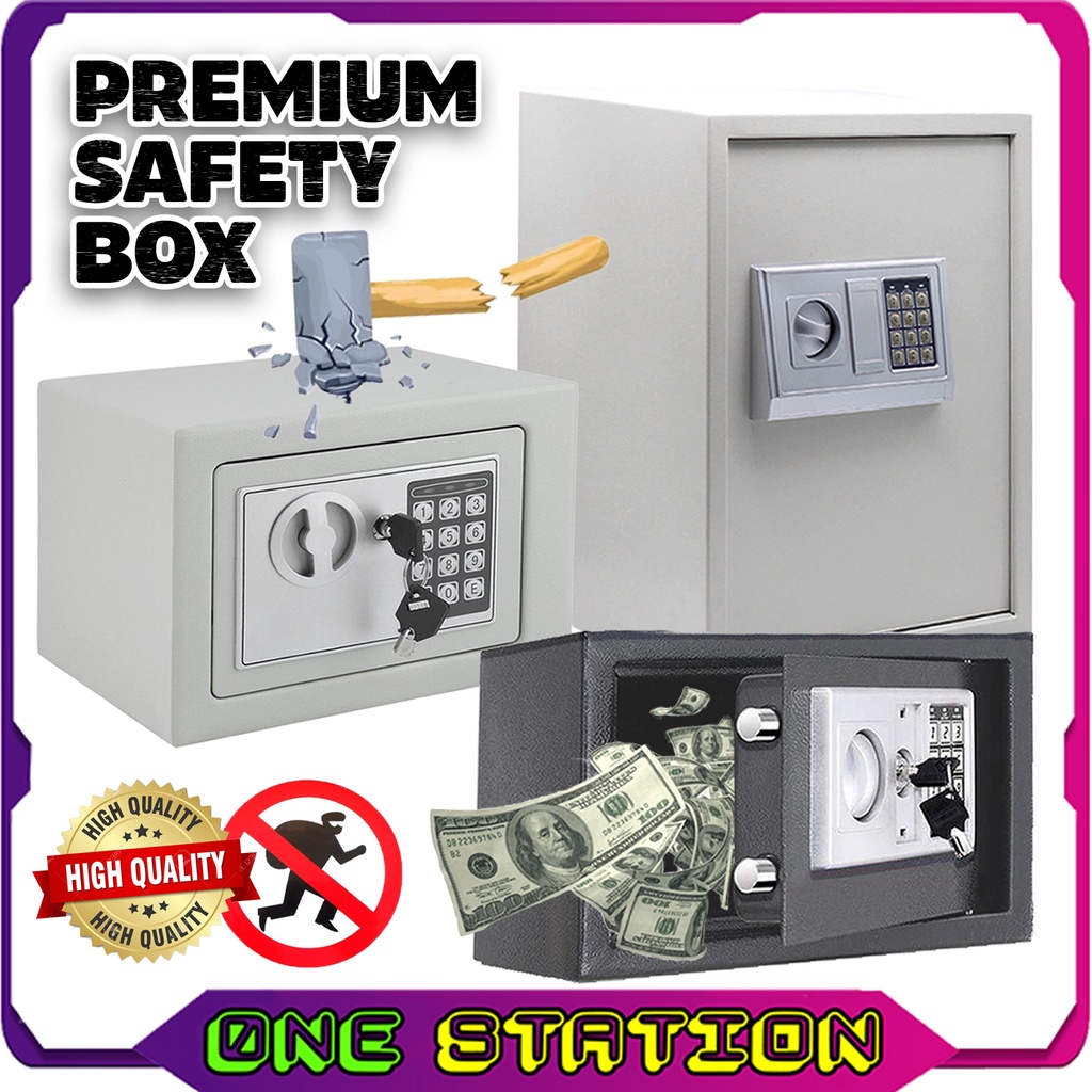 Digital Safety Box Money Metal Security Box Peti Besi Simpanan Keselamatan Money Box With Lock ...