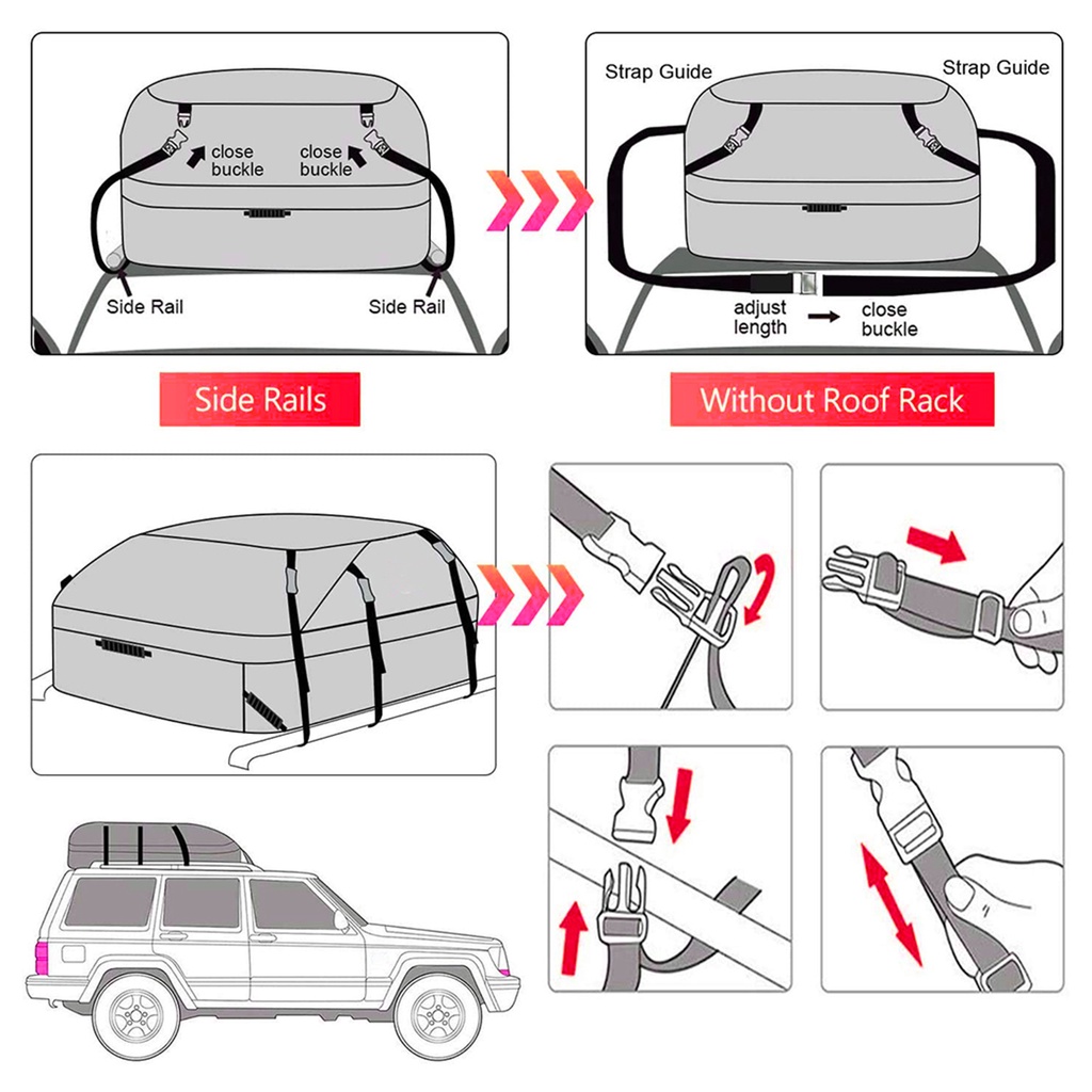 IDECO Car Roof Bag Rooftop Cargo Carrier Foldable Car Bag Waterproof ...