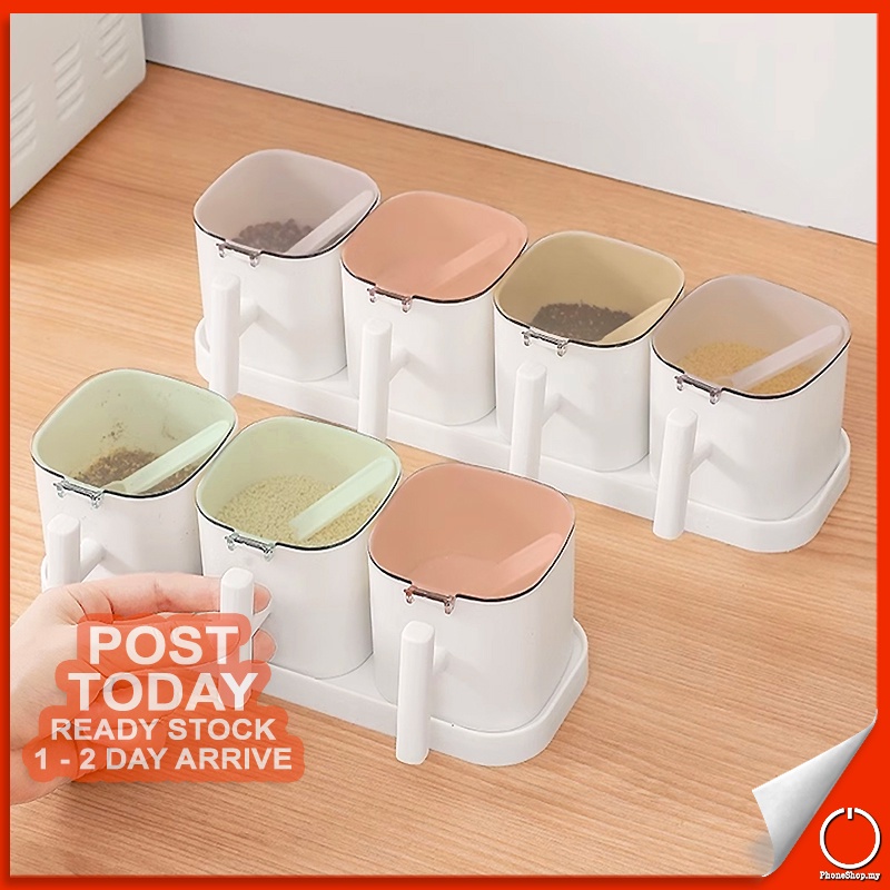 𝐐𝐔𝐈𝐂𝐊 𝐈𝐃𝐄𝐍𝐓𝐈𝐅𝐘 Transparent Lid Seasoning Box Set Spice Storage Boxes ...