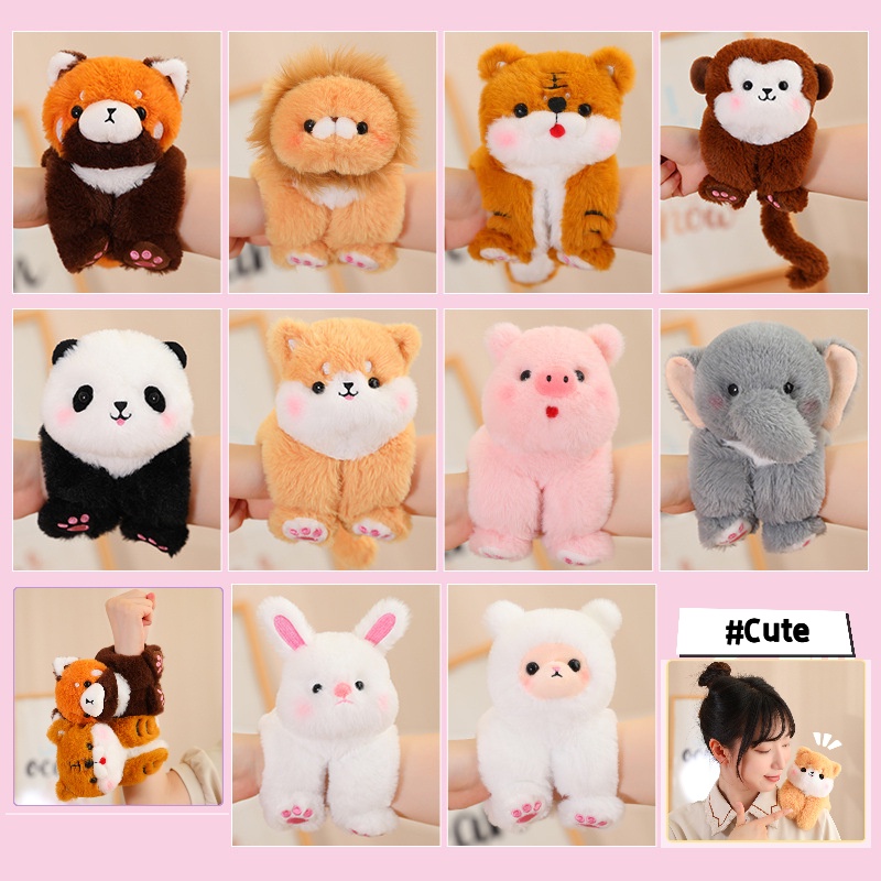 Animal Buddy Snuggle Plush Toy With Hand Loop Darling Elephant And Lion ...