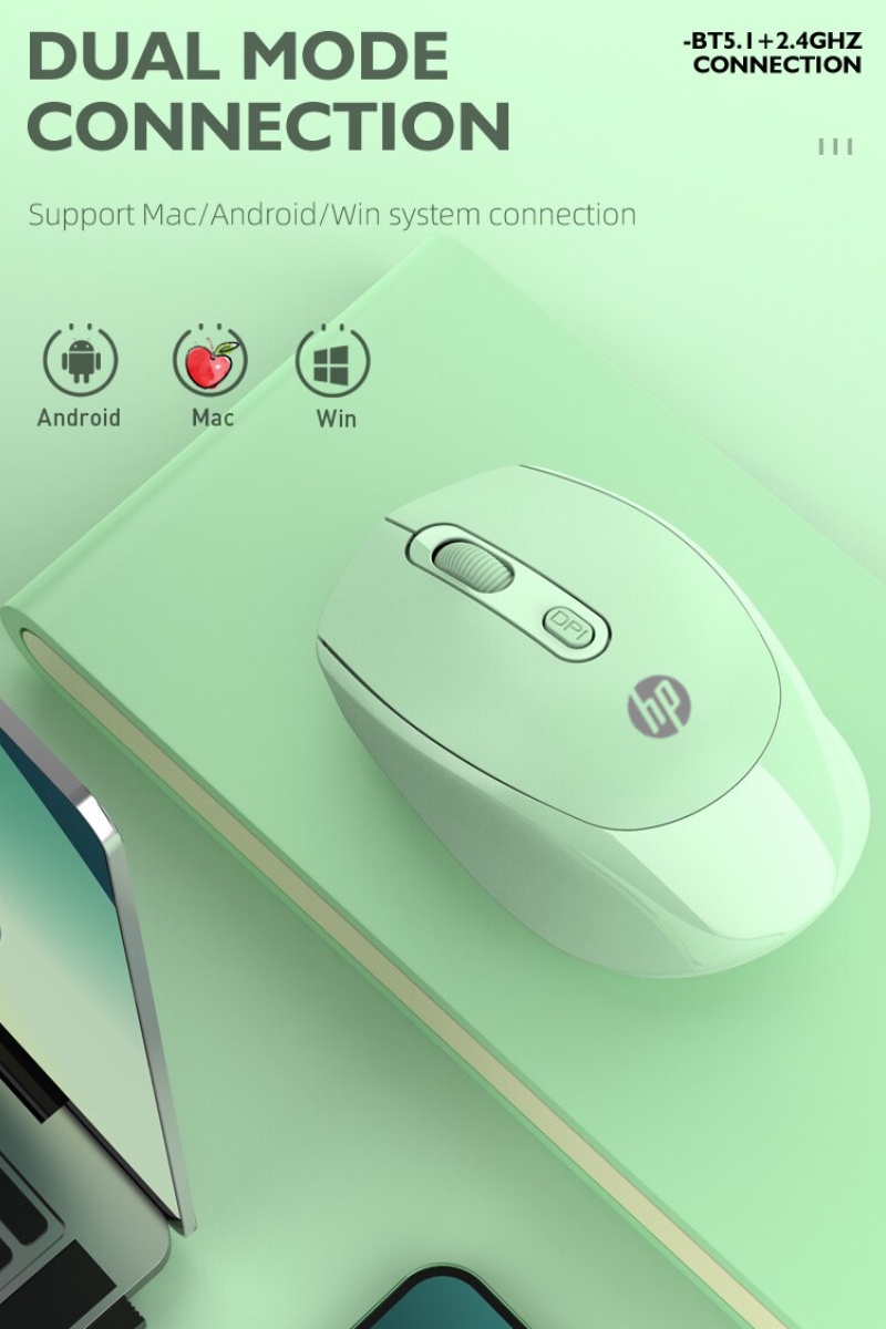 HP 2.4G Optical Ergonomic Mini Mice 1600DPI Gaming Mouse Wireless Mouse ...