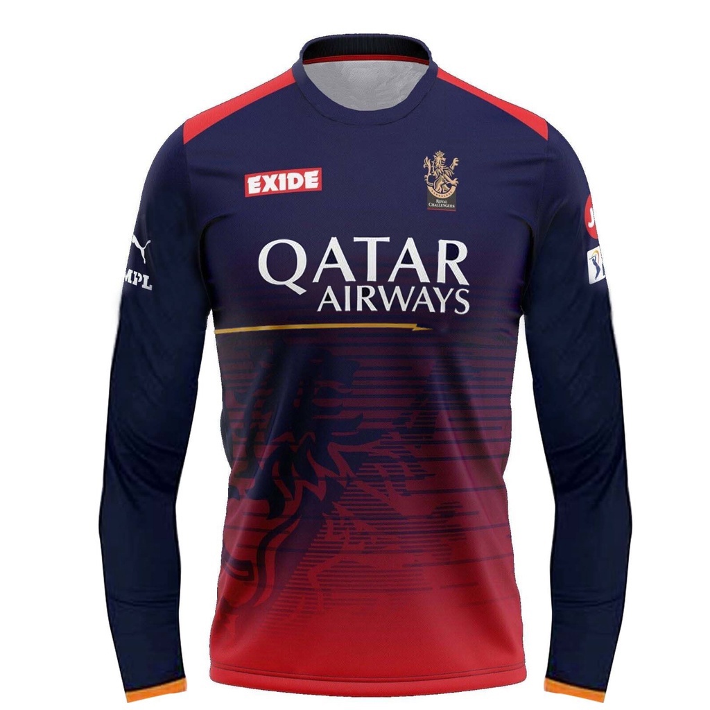Royal Challengers Bangalore IPL Jersey Long Sleeve T-Shirt 2023 (RCB ...