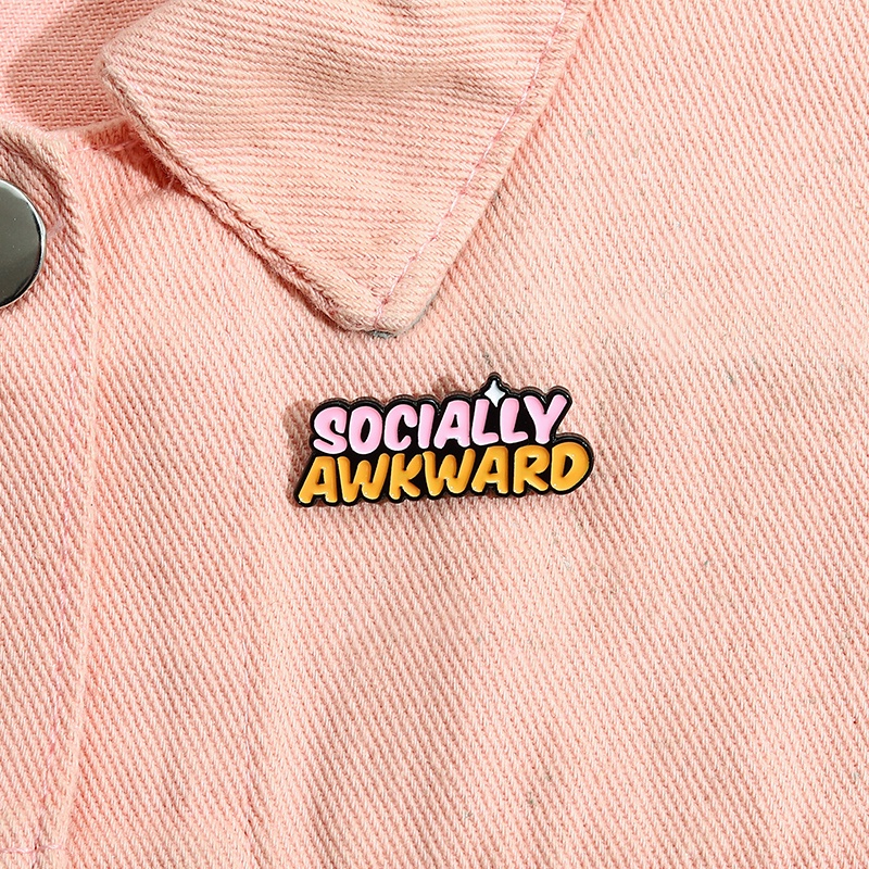 Creative Text Enamel Pins Social I Tried Quotes Pin Cartoon Texts ...