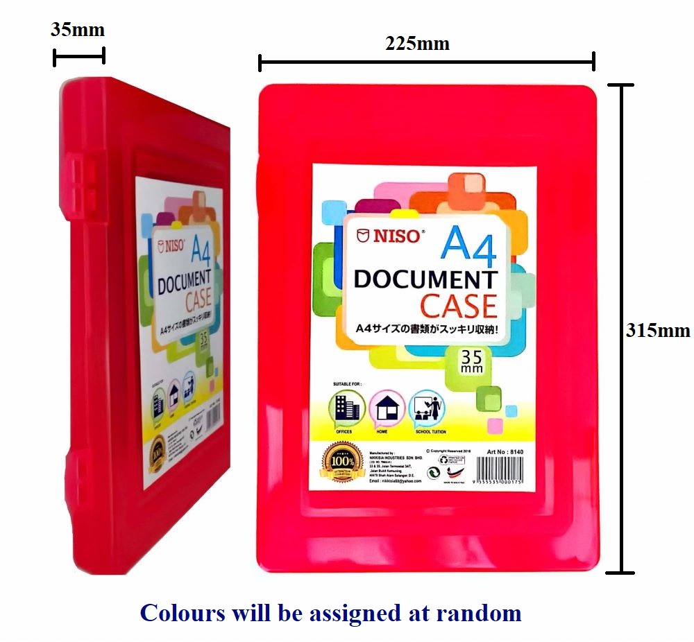 Niso 35MM 8140 A4 Size Plastic Document Case / Plastic Document Holder ...