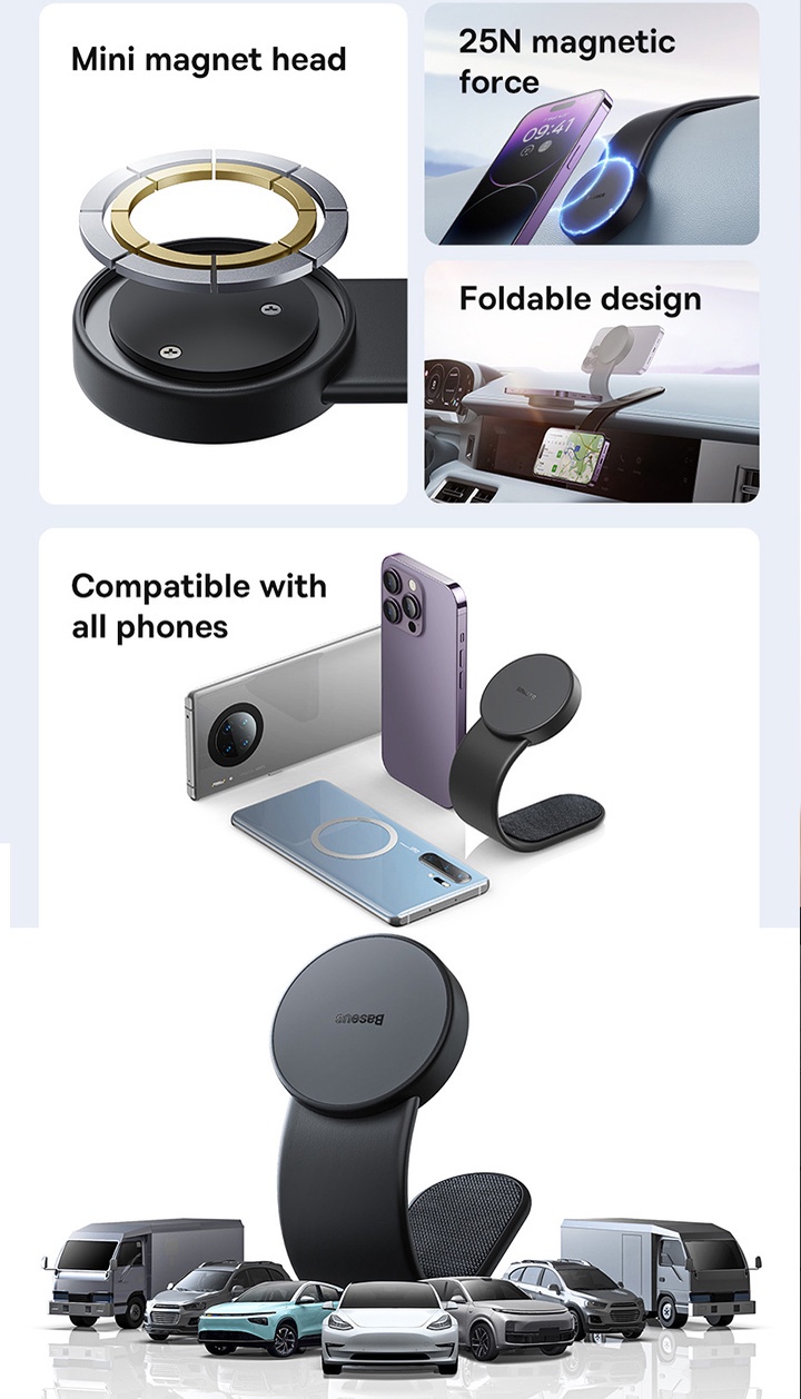 Baseus Magnetic Phone Holder Cluster For Center Console Instrument ...
