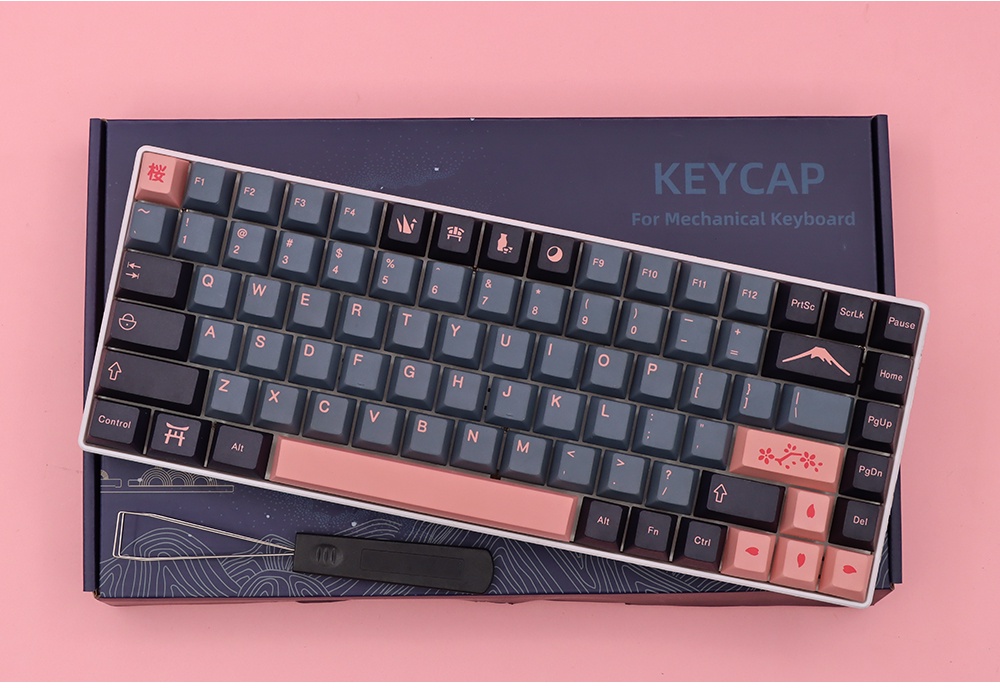 PBT 5-side dye-sub Night Sakura Cherry Profile PBT English/Japanese ...