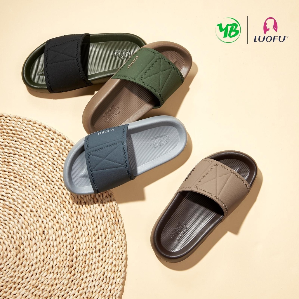 LUOFU Men EVA Enhanced Sole Slides Slippers E7210-E01M | Shopee Malaysia