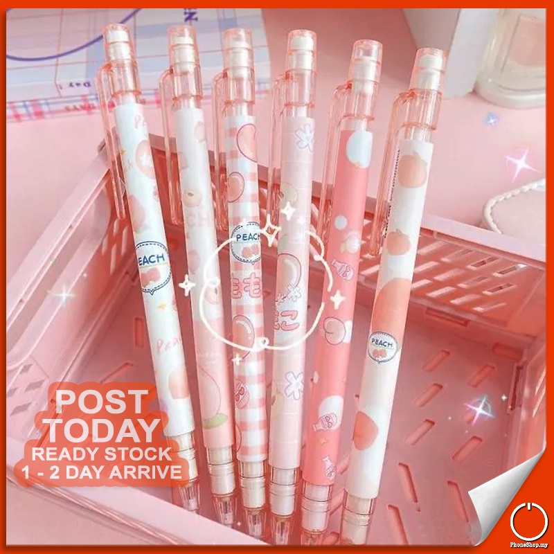 𝐒𝐌𝐎𝐎𝐓𝐇 𝐖𝐑𝐈𝐓𝐈𝐍𝐆 0.5mm Cute Peach Mechanical Pencil Kids School Supplies ...