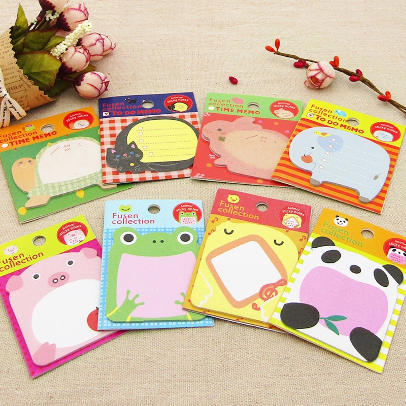 Cute Cartoon Animal Pattern Sticky Note INS Wind Tearable N Times ...