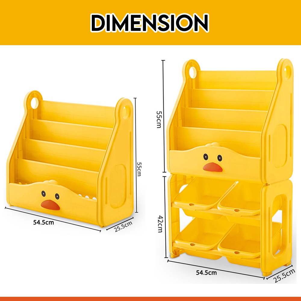 Encora Magazine Rack Book Stand Rak Buku Kid Bookshelf Toy Storage Rack ...
