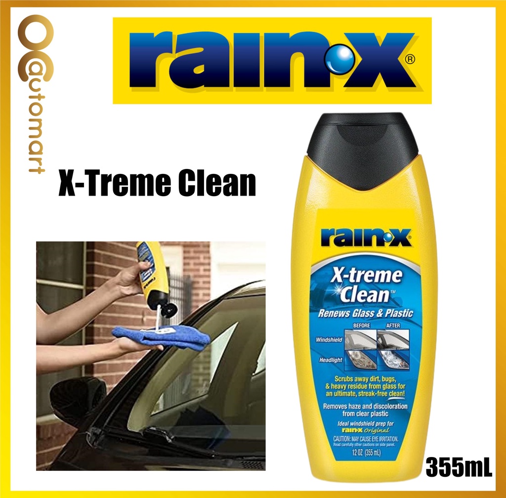 Rain-X X-treme Clean Windscreen Headlight Headlamp Cleaner Renew Glass ...