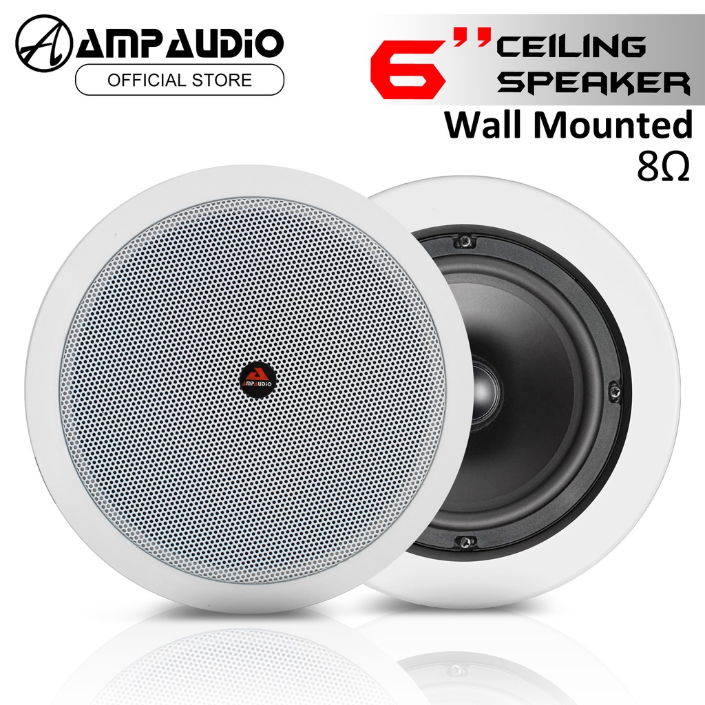 AmpAudio 6" Ceiling Speaker Ceiling Mount Speaker 6 inch 6W - 1PC ...