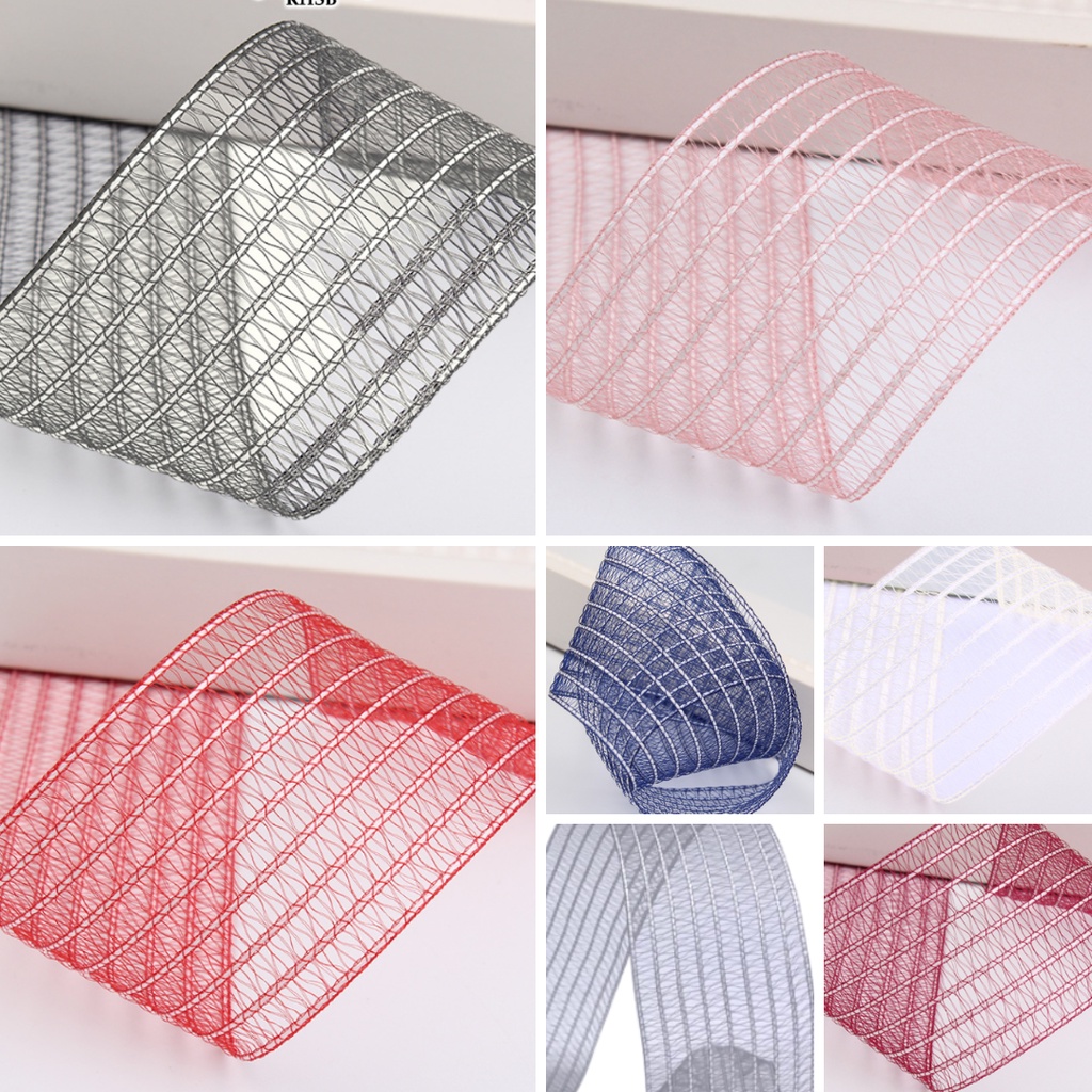 10yard White Striped Hollow Net Ribbon Grid Ribbon Flower Bouquet Gift ...