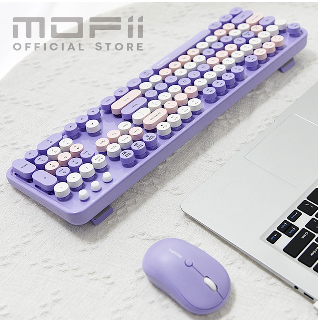 MOFII Sweet Dual Mode Keyboard Mouse Combo Bluetooth/Wireless PC Laptop ...