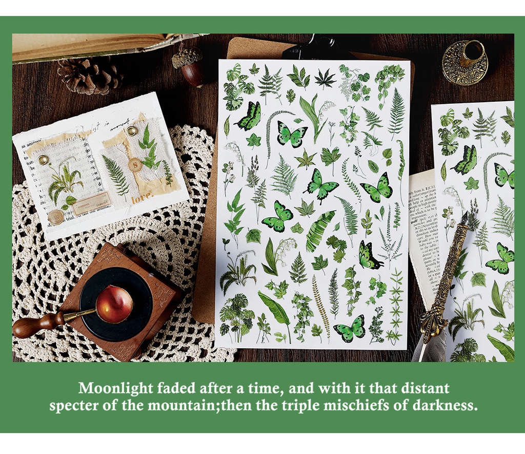 ENWEI 1 Pc [Butterfly Island Series] Vintage Plant Journal Stickers ...