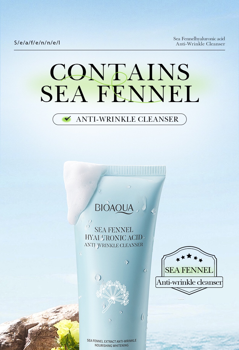 BIOAQUA Sea Fennel Hyaluronic Acid Anti-Wrinkle Cleanser Hydrating ...