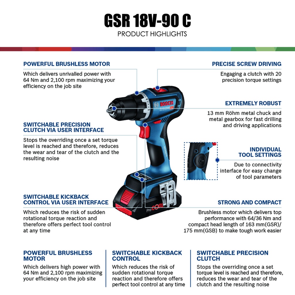 BOSCH 18V GSR 18V-90 C Cordless Drill / Driver GSR18V-90 GSR18V-90C BRUSHLESS MOTOR | Shopee ...