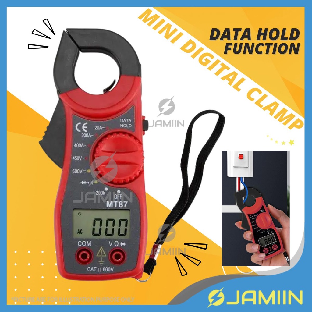MINI Pocket Digital Multimeter Clamp Voltage Current Electric LCD ...