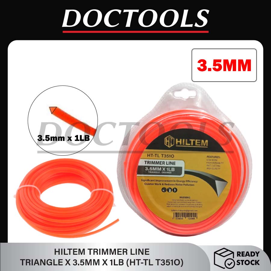 HILTEM BRUSH CUTTER TRIMMER LINE - TRIANGLE X 3.5MM X 1LB/ NYLON GRASS TRIMMER LINE/TALI MESIN ...