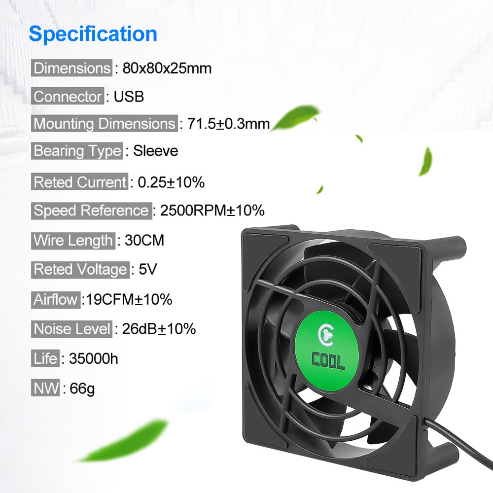 DC 5V USB Mini Cooling Small Fan Silent Tv Box Radiator 7 Blades ...