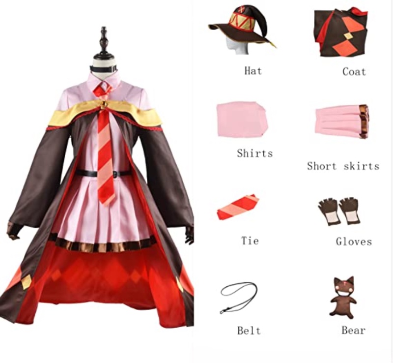 Megumin Cosplay Costume Wig KonoSuba Anime Chomusuke Witch Uniform ...