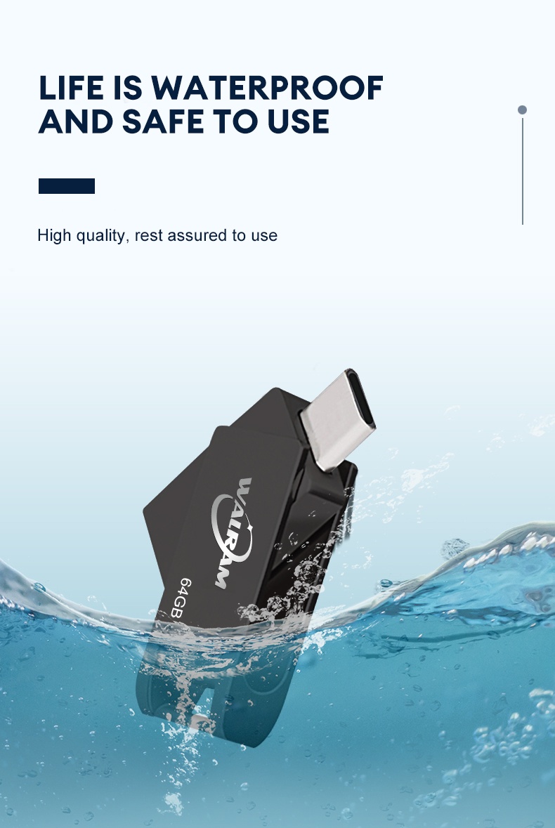 WALRAM 128GB Type-C Flash Drive 2 in 1 32GB 64GB High Speed USB2.0 for ...