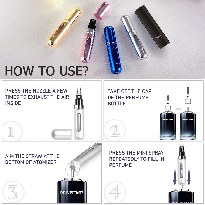 5ml Travel Perfume Bottle Mini Perfume Bottle Perfume Refill Refillable ...