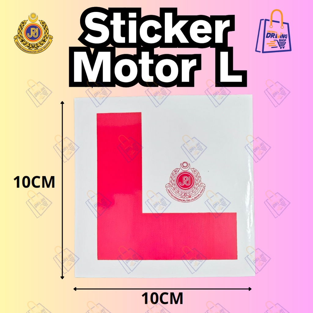 Motorcycles P Sticker L JPJ Size L Stiker P Kereta Motosikal Pelekat ...