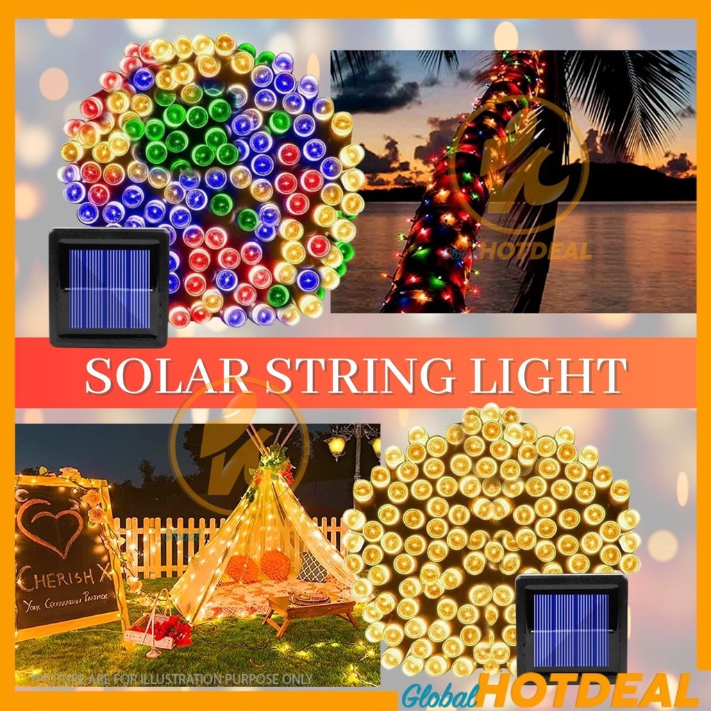 Solar String Light Solar Fairy Light Solar Raya Lip Lap Lampu Raya ...