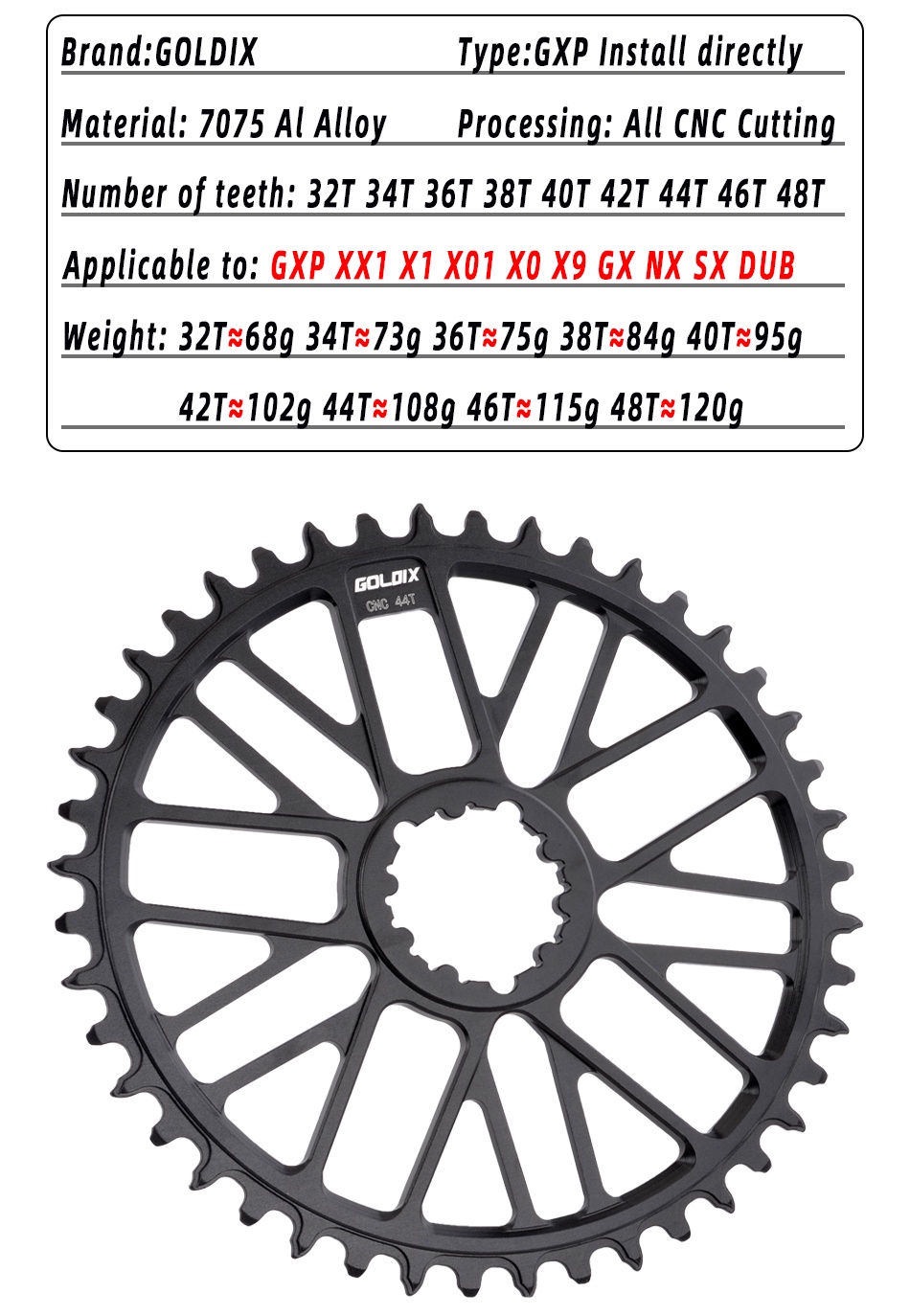 Chainring GXP SRAM DIRECT MOUNT Narrow Wide Teeth Single Speed ...
