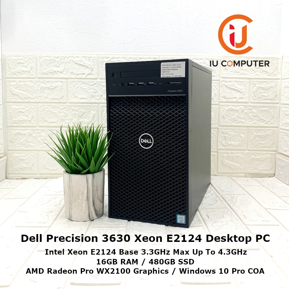 DELL PRECISION 3630 TOWER INTEL XEON E-2124 16GB RAM 512GB SSD RADEON ...