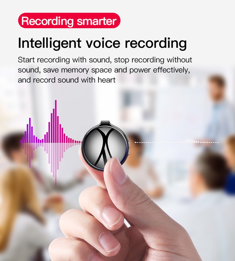 Mini Smart Activated Digital Voice Recorder 40hrs Long Recording Time ...