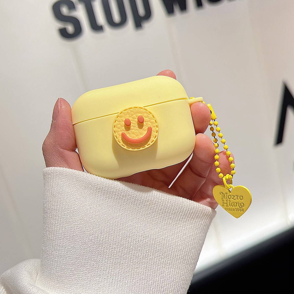 Casing For Airpods Pro 2 1 3 Candy Color 3D Smile Face Decor Earphone ...