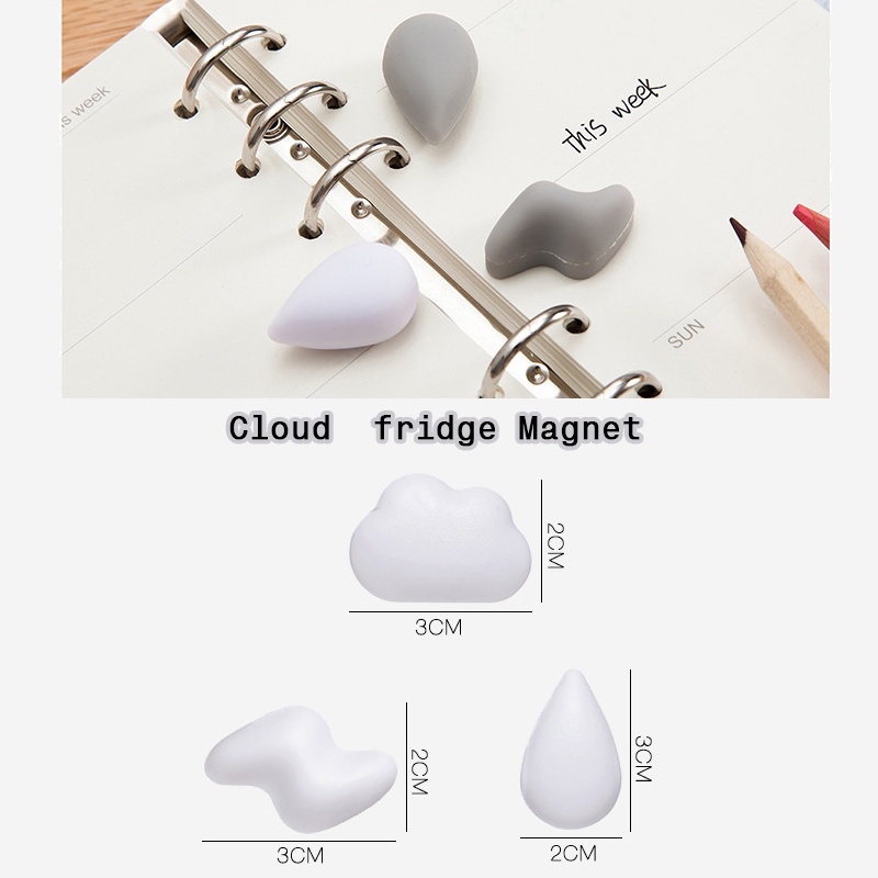 1/5pcs Magnetic Stickers Cloud Refrigerator Stickers Whiteboard Message ...