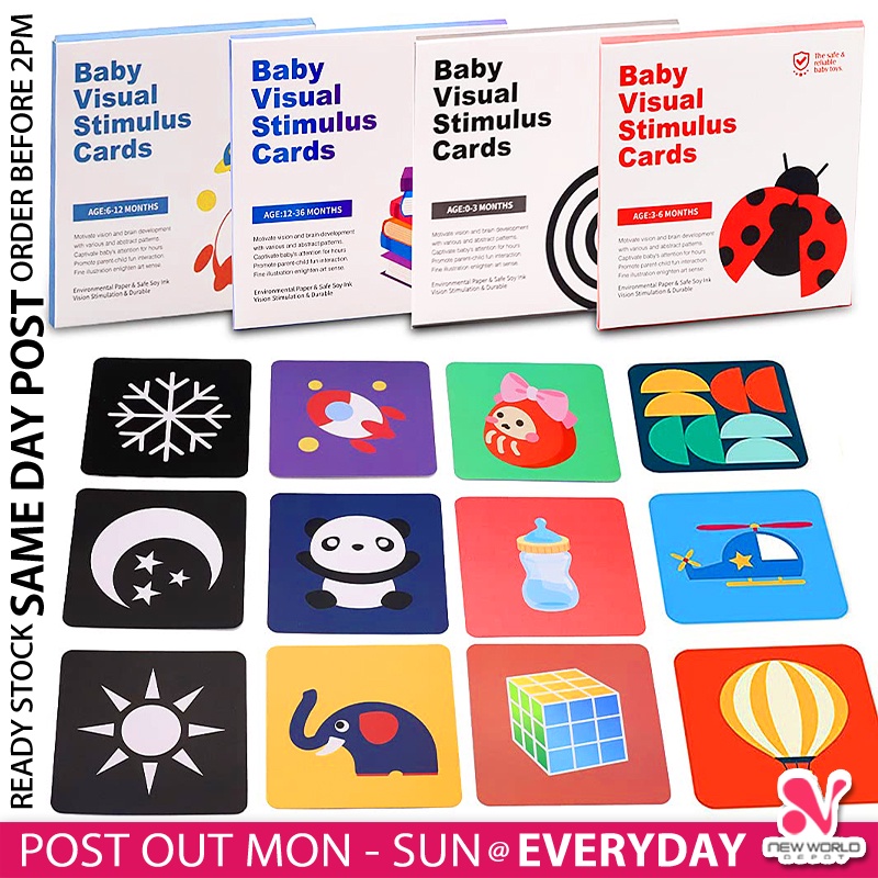 𝟬 - 𝟯𝟲 𝗠𝗢𝗡𝗧𝗛𝗦 》Montessori Baby Flash Card Kids Infants Visual ...