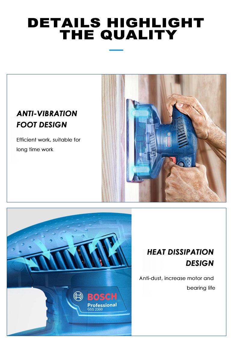 BOSCH GSS 2300 Professional Orbital Sander With Sanding Disc GSS2300 ...