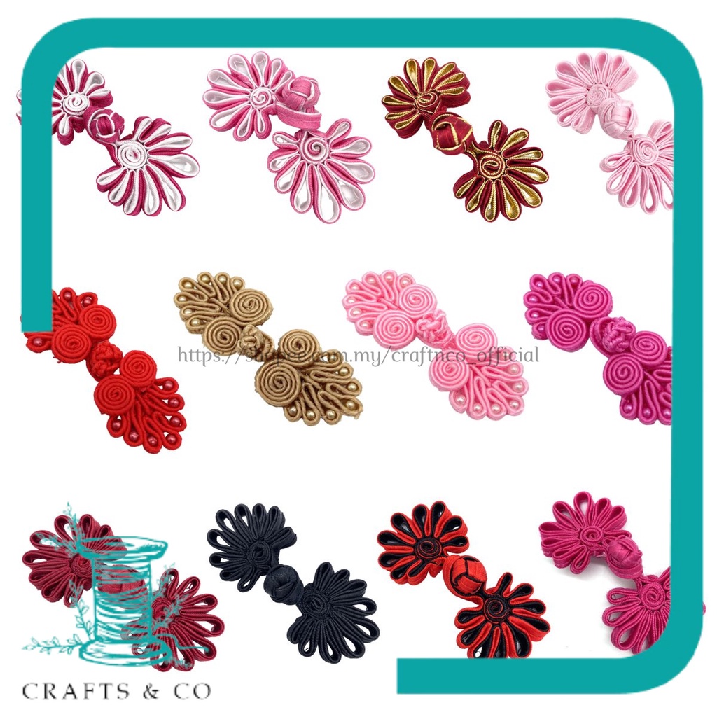 (5 Pairs) Button Chinese Crystal / Chinese Knot Button Cheongsam ...