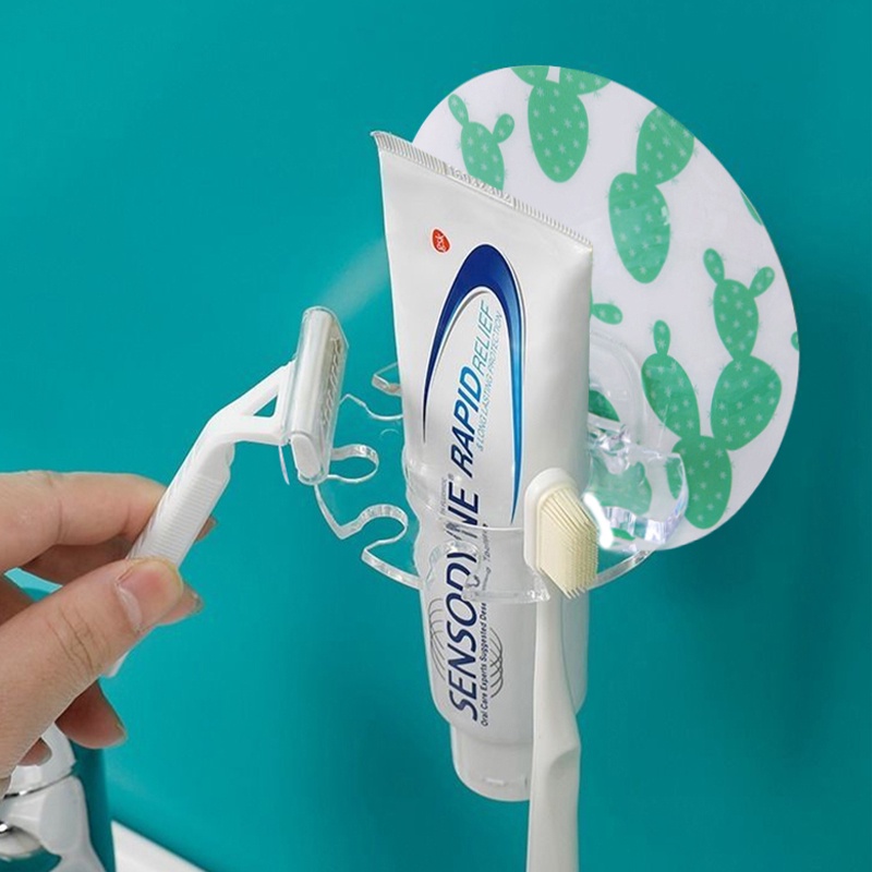 Wall Mounted Toothbrush Holder Toothpaste Shaver Razor Hair Comb Makeup ...
