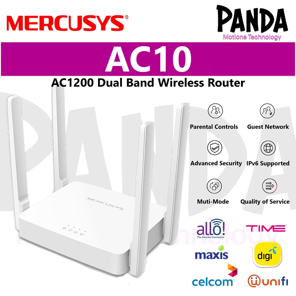 Mercusys AC1200 Dual Band Wireless Router (AC10) | Shopee Malaysia