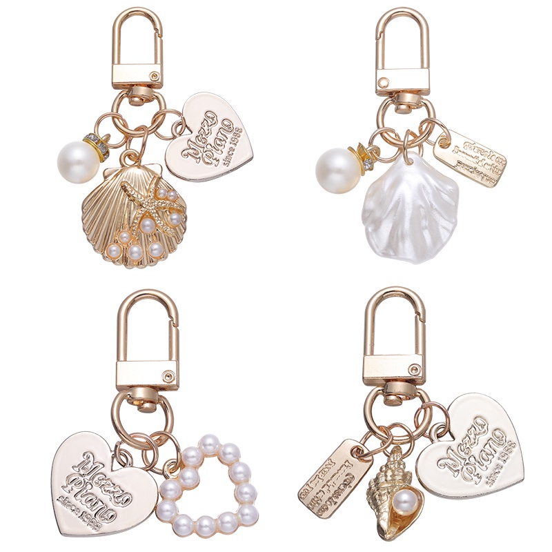 Cute Pearl Shell Keychain for Girl Creative Small Gifts Flower Cat ...