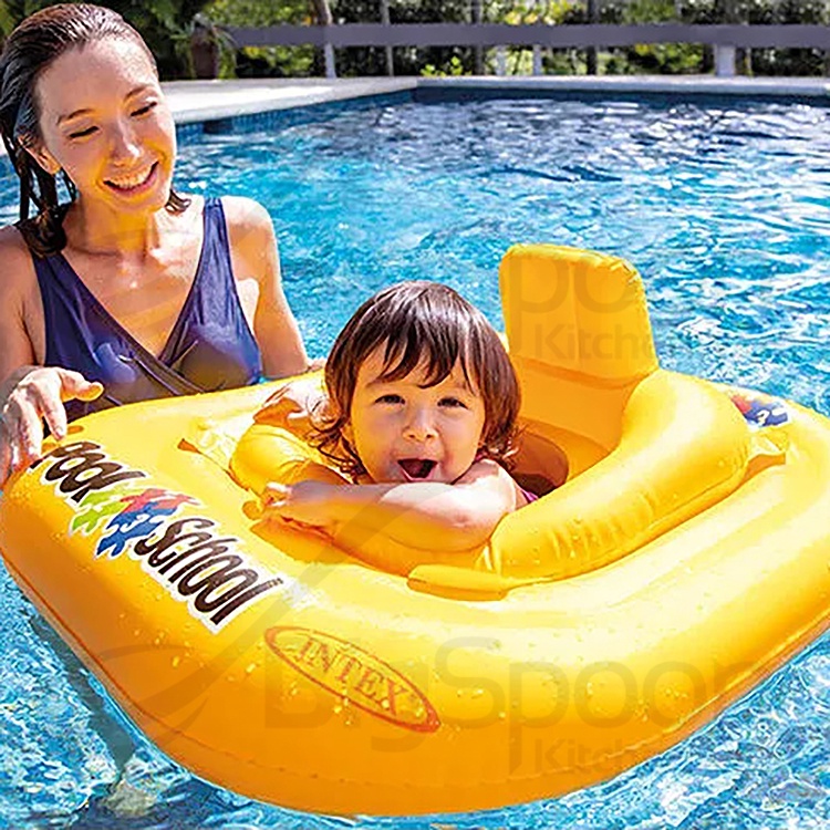 INTEX 56587 Pool School Deluxe Baby Float | Square Swimming Underarm ...