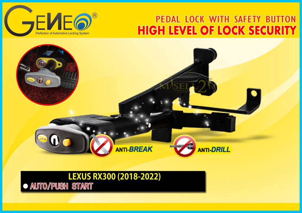 GENEO PEDAL LOCK LEXUS RX300 2018-2022 (AUTO)(PUSH START) | Shopee Malaysia