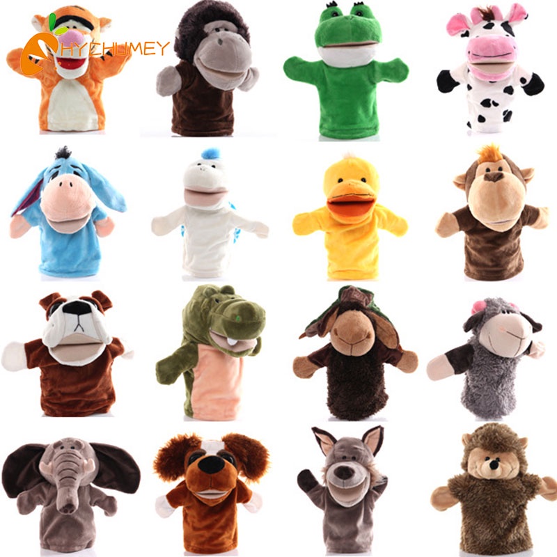 Hychumey 25cm Animal Hand Puppet Cartoon Plush Toys Educational Pretend ...