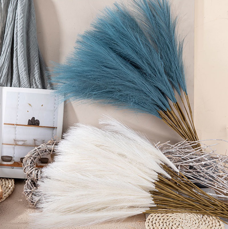 Bedroom DIY Flower Wall Vase Fake Plant Reed / Artificial Pampas Grass ...