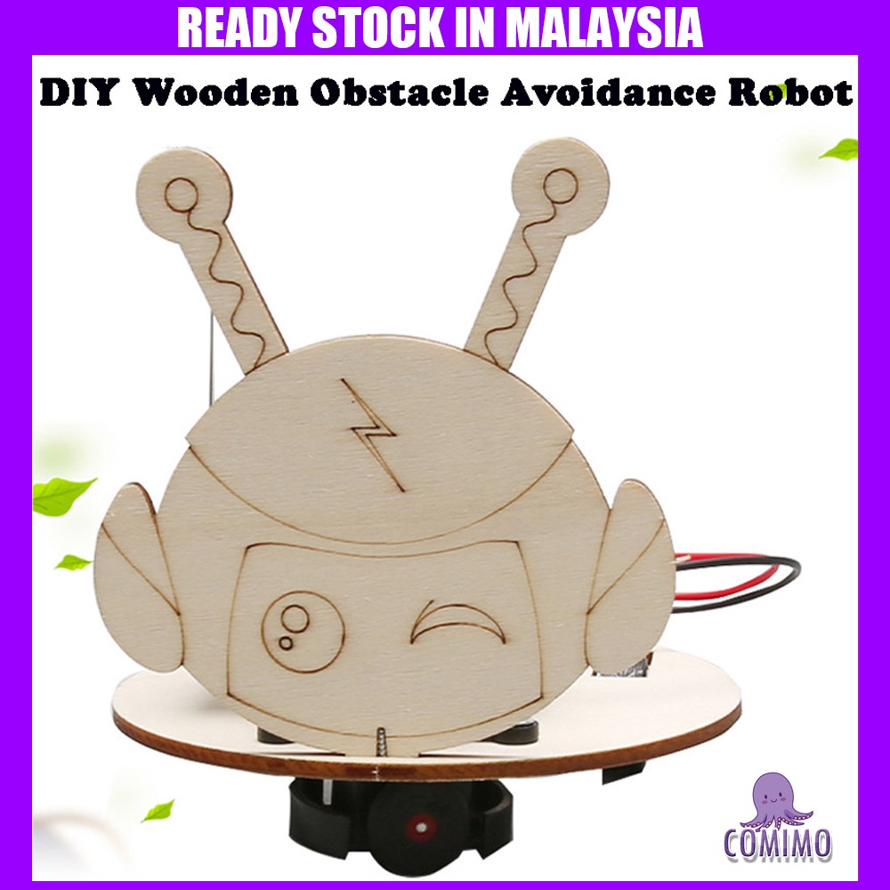 DIY Assembly Handmade Wooden Obstacle Avoidance Robot Science ...