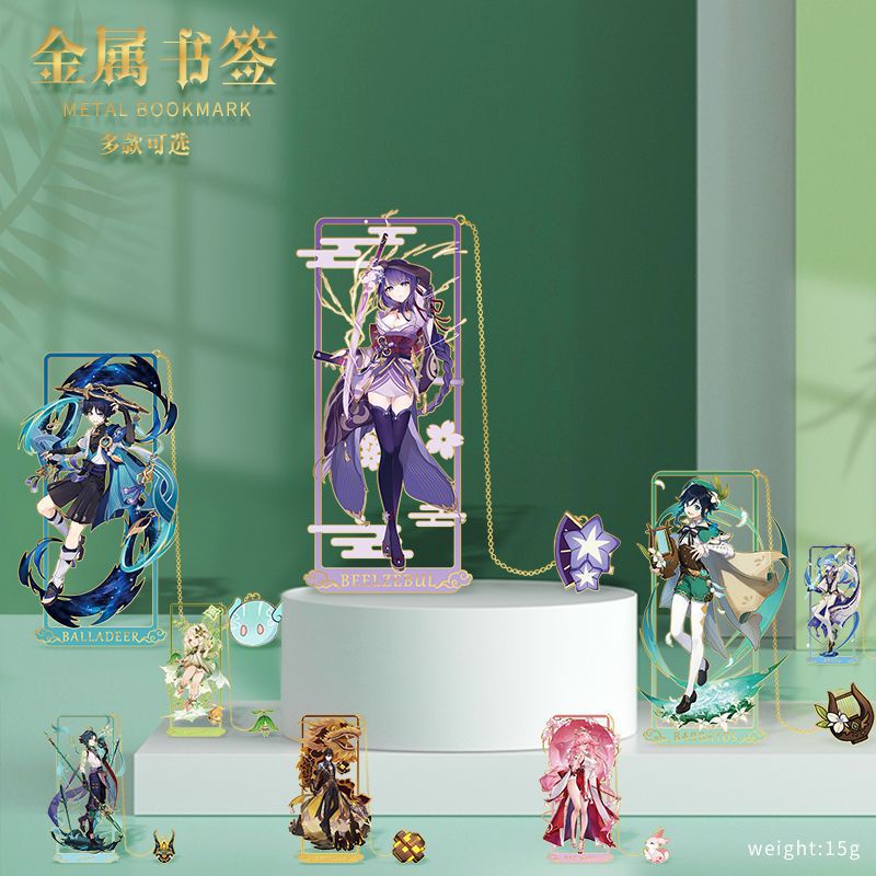 Genshin impact Metal bookmark Hutao Scaramouche Nahida Zhongli Anime ...
